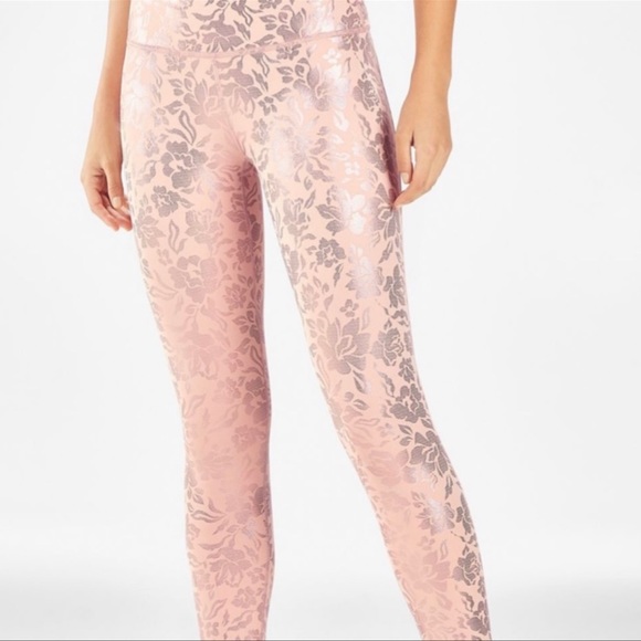 Fabletics | Pants & Jumpsuits | Fabletics Pureluxe Pink Foil Floral ...